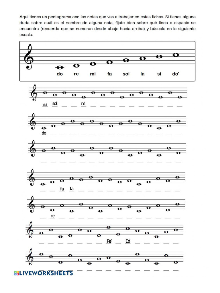 Ejercicio Notas Musicales | PDF