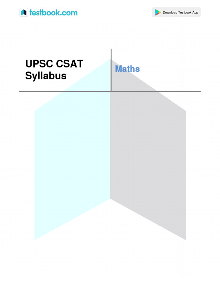 Upsc Csat Maths Syllabus 4ceab623 | PDF | Mathematics