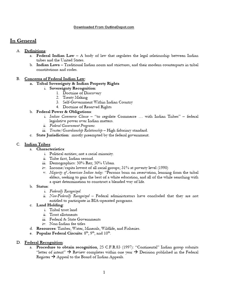 Federal Indian Law Overview | PDF | Tribal Sovereignty In The United ...