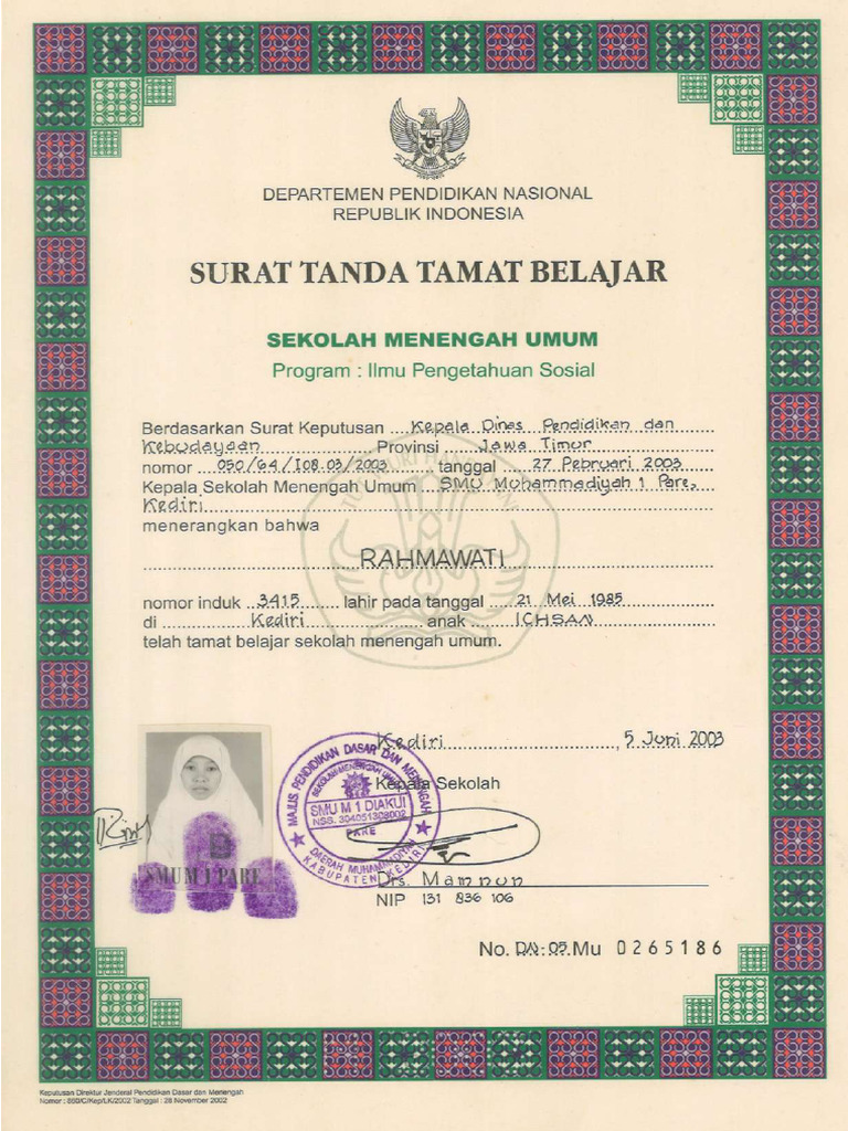 Ijazah Sma 2 | PDF