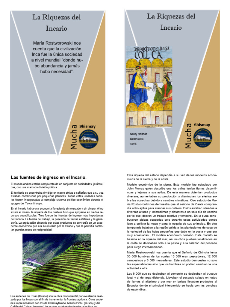 Folleto Riquezas Del Incario Last | PDF | Imperio Inca | Andes
