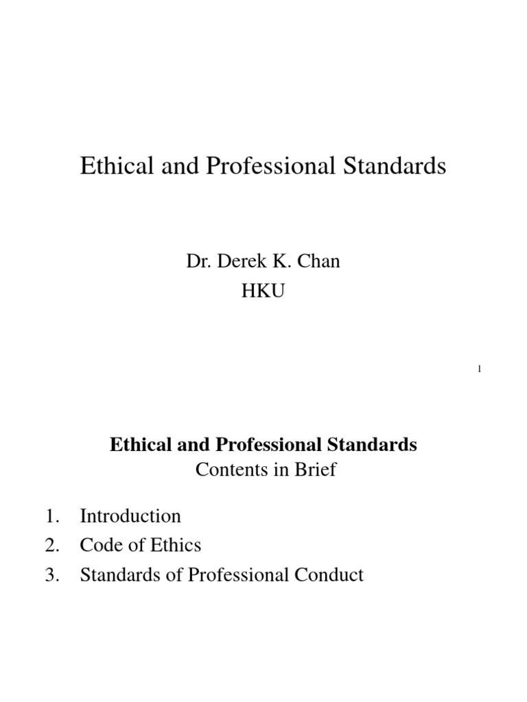 Ethical and Professional Standards | PDF | Fiduciary | Financial Analyst