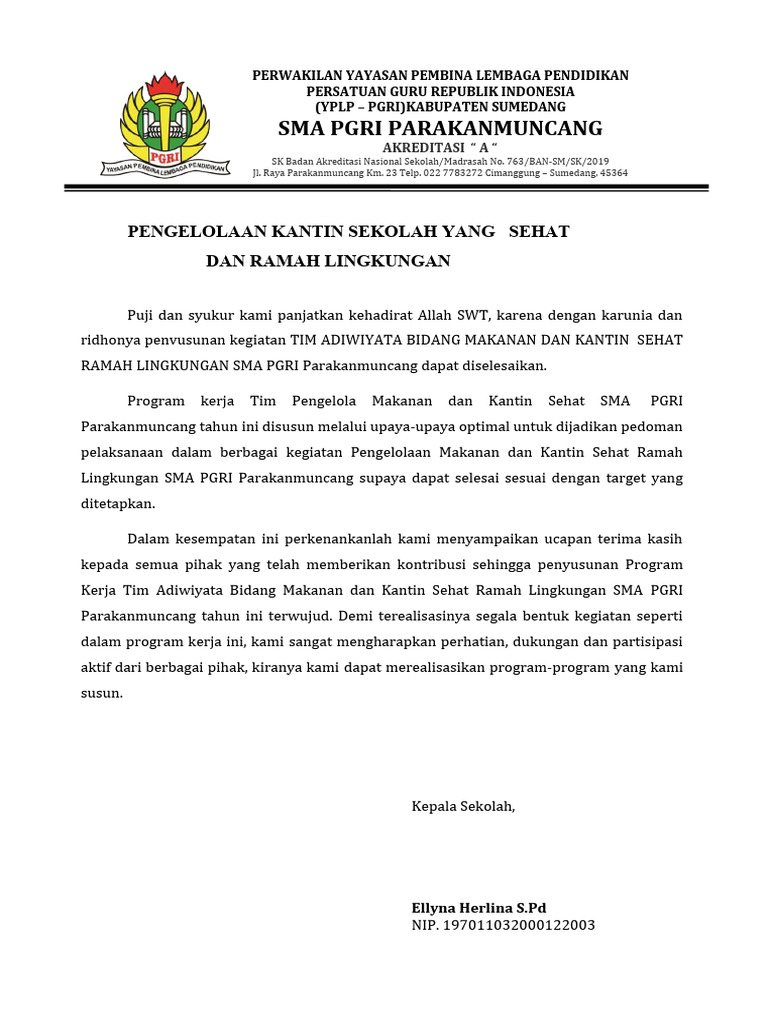 Pengelolaan Kantin Sehat SMA PGRI | PDF | Kesehatan Holistik