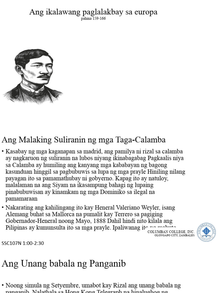 Jose Rizal's 2nd Journey To Europe | PDF