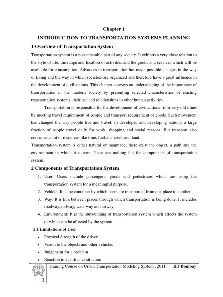 Urban Transportation Planning Overview | PDF | Forecasting | Transport