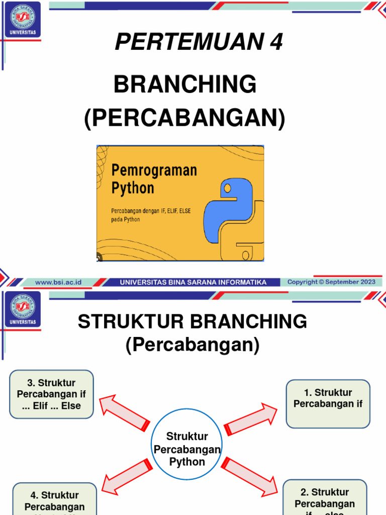 Pertemuan 4: Branching (Percabangan) | PDF
