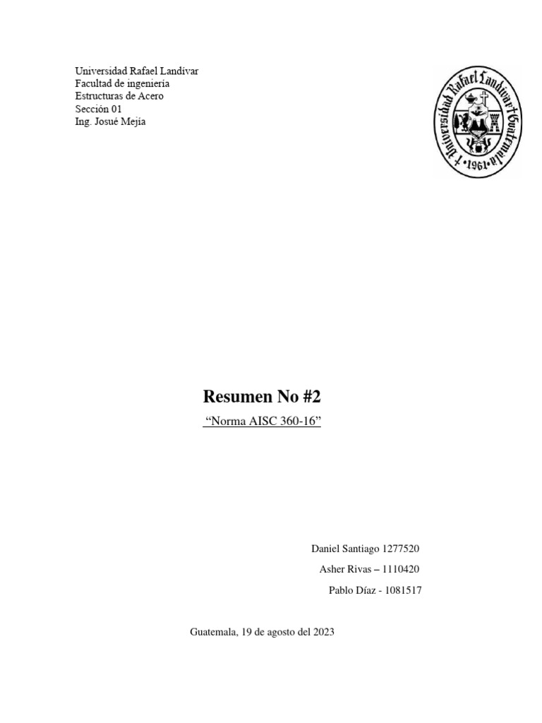 Resumen Aisc 360-16 | PDF | Pandeo | Acero