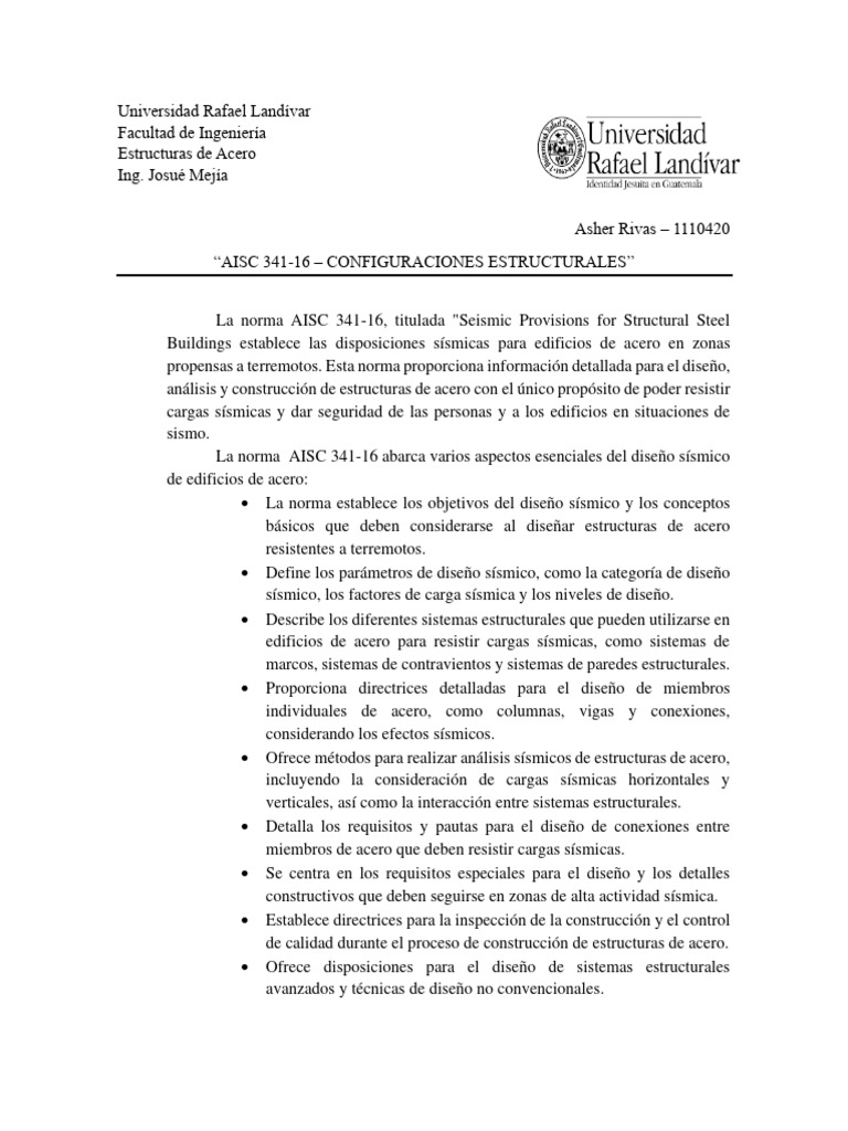 Aisc 341-16 | PDF | Acero | Temblores