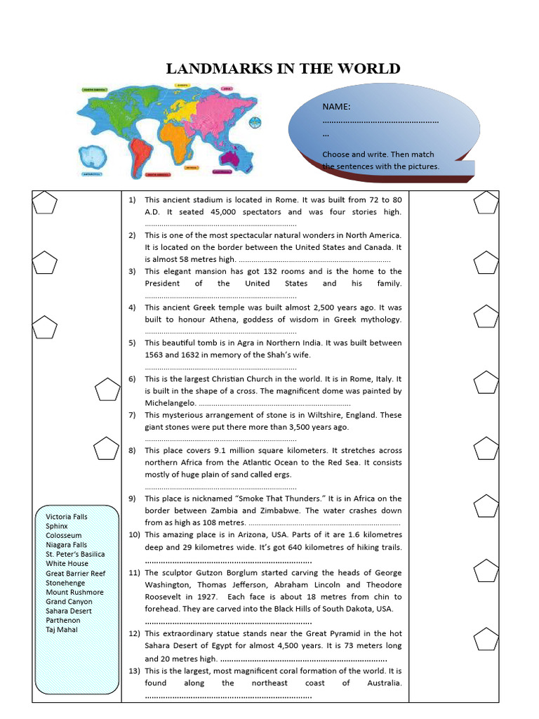 Famous Landmarks Around The World | PDF