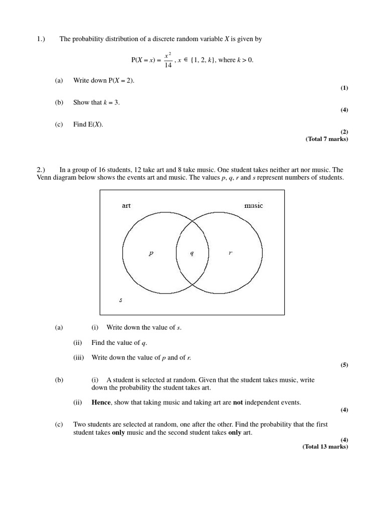Probability Question Bank | PDF | Standard Deviation | Normal Distribution