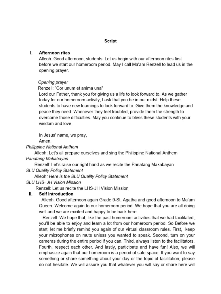 Script For Third Faci 1 Pinaka Final | PDF | Expert | Procrastination