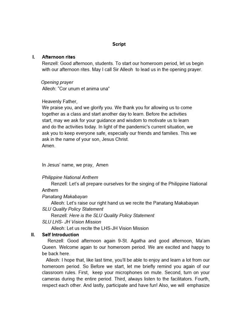Script For Second Faci Final Na Final | PDF | Goal | Motivation