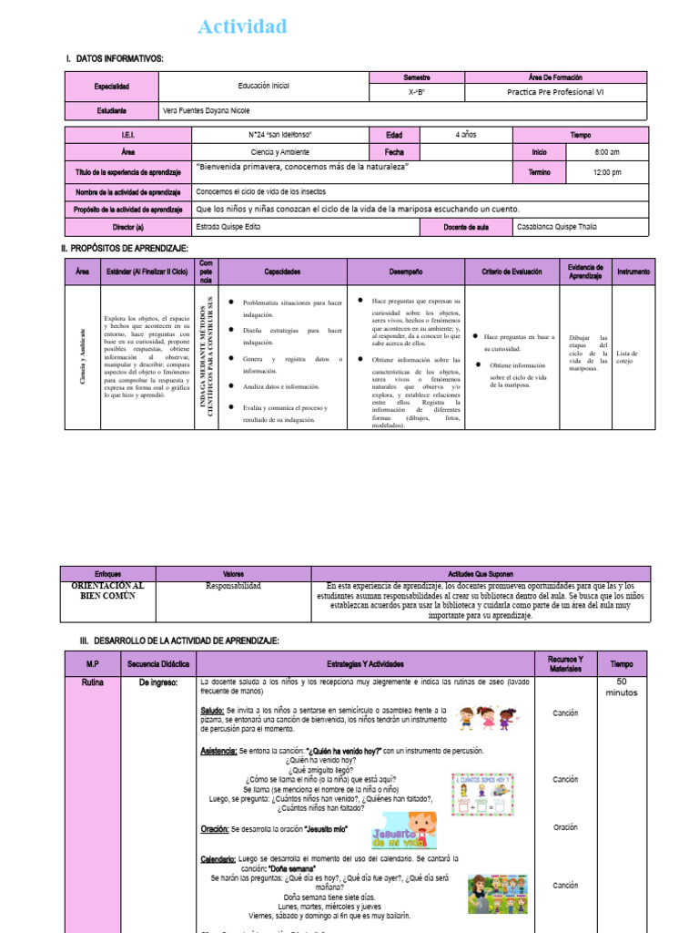 ESQUEMA DE ACTIVIDAD N°4 | PDF | Aprendizaje | Maestros