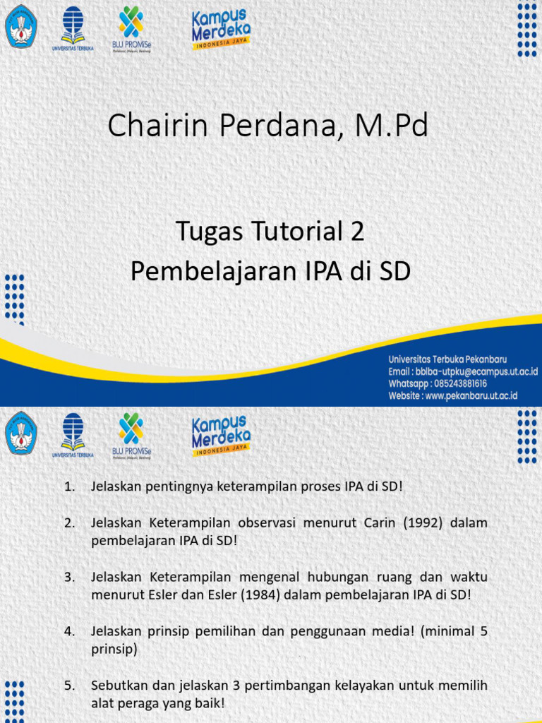 Tugas Tutorial 2 Pembelajaran IPA Di SD | PDF