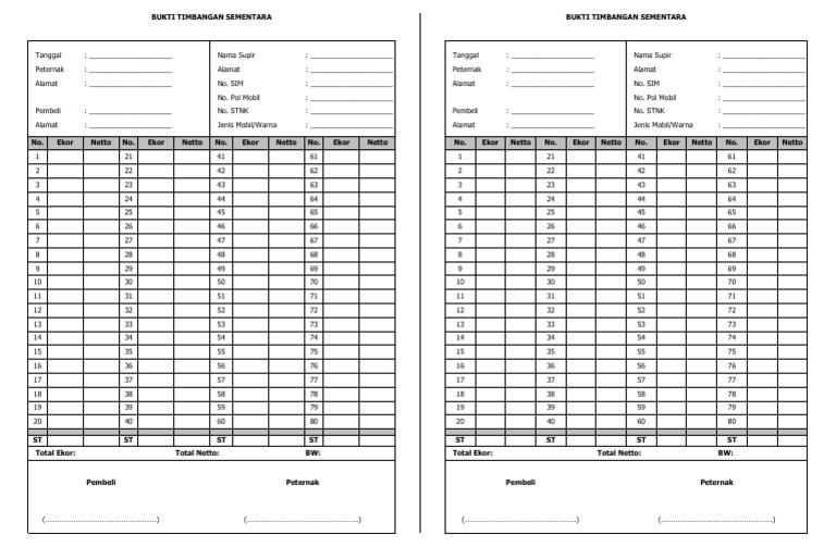 Nota Timbangan 1 | PDF