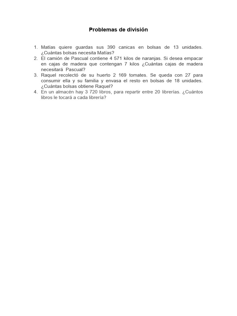 Problemas de División | PDF