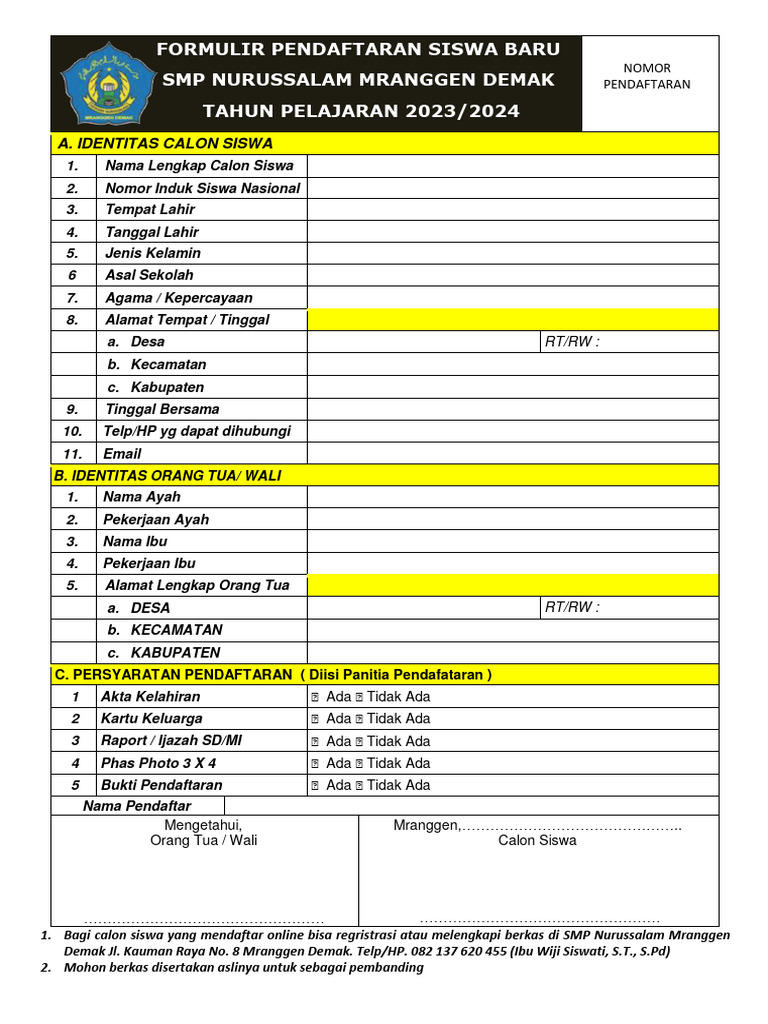 Formulir Pendaftaran PPDB 2023-2024 | PDF | Kesehatan Holistik