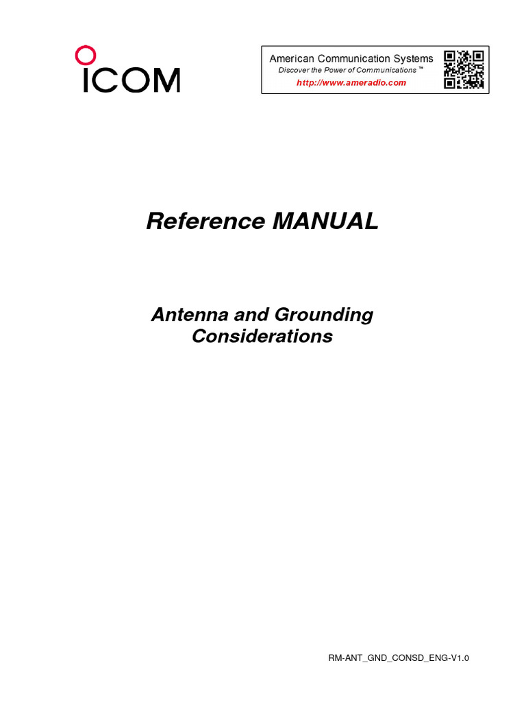Icom Grounding and Antenna Considerations Manual | PDF | Antenna (Radio ...