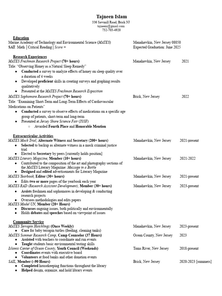 Islam Resume 1 | PDF