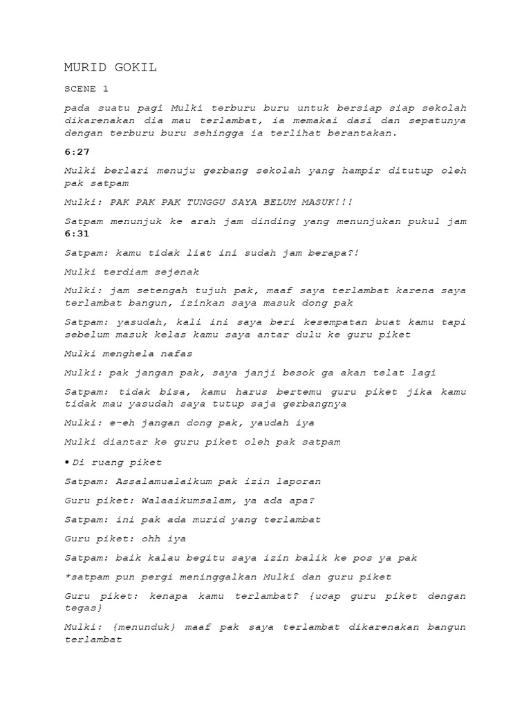 Naskah Film Murid Gokil 2 | PDF