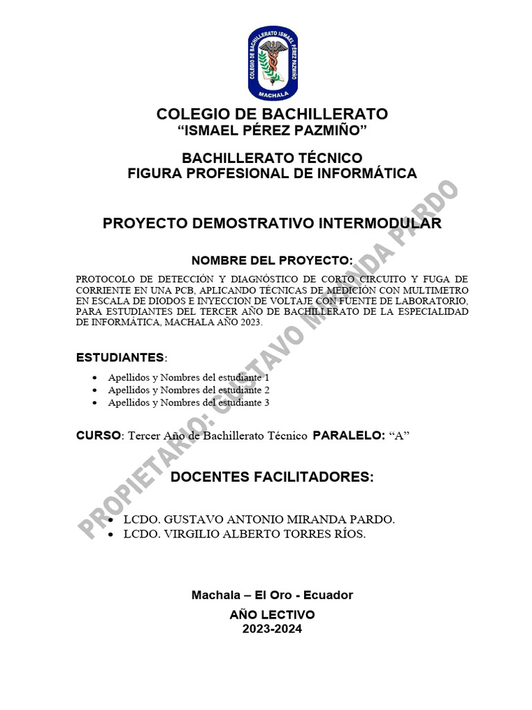 Proyecto Intermodular de Ejemplo 2023-2024 | PDF | Electrónica | Informática