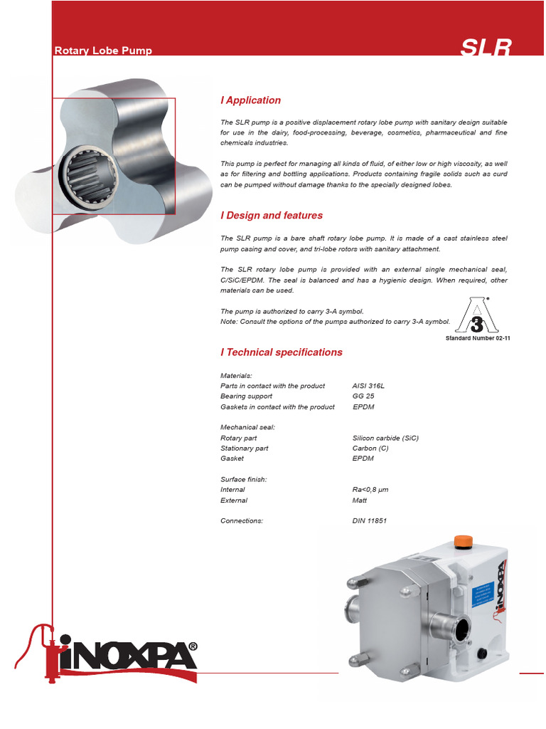Lobe Pump SLR.4 - en | PDF | Pump | Materials