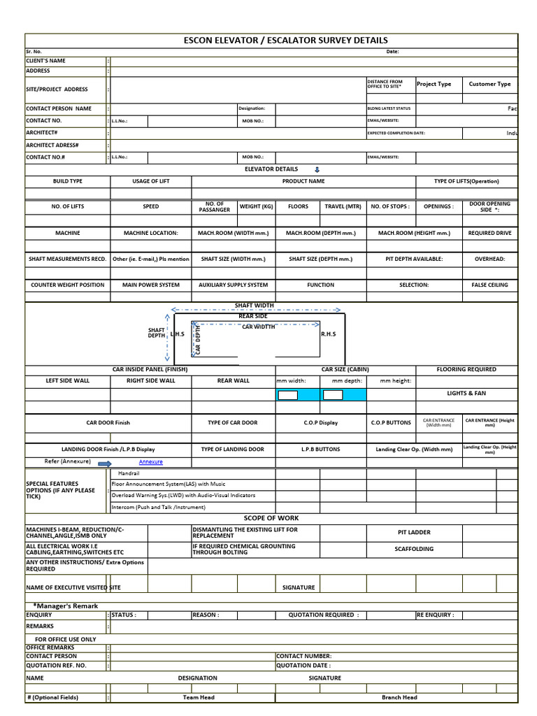 01.new ESD Form | PDF | Elevator | Door