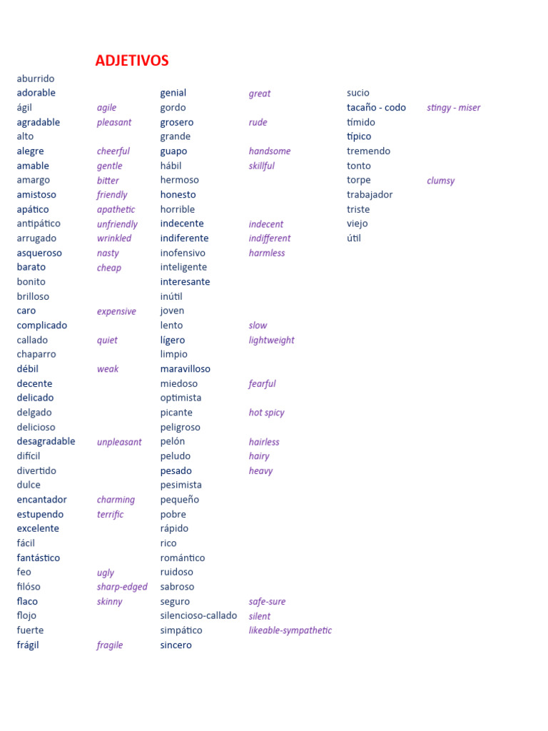20 Adjetivos para Describir Animales | PDF | Organismos