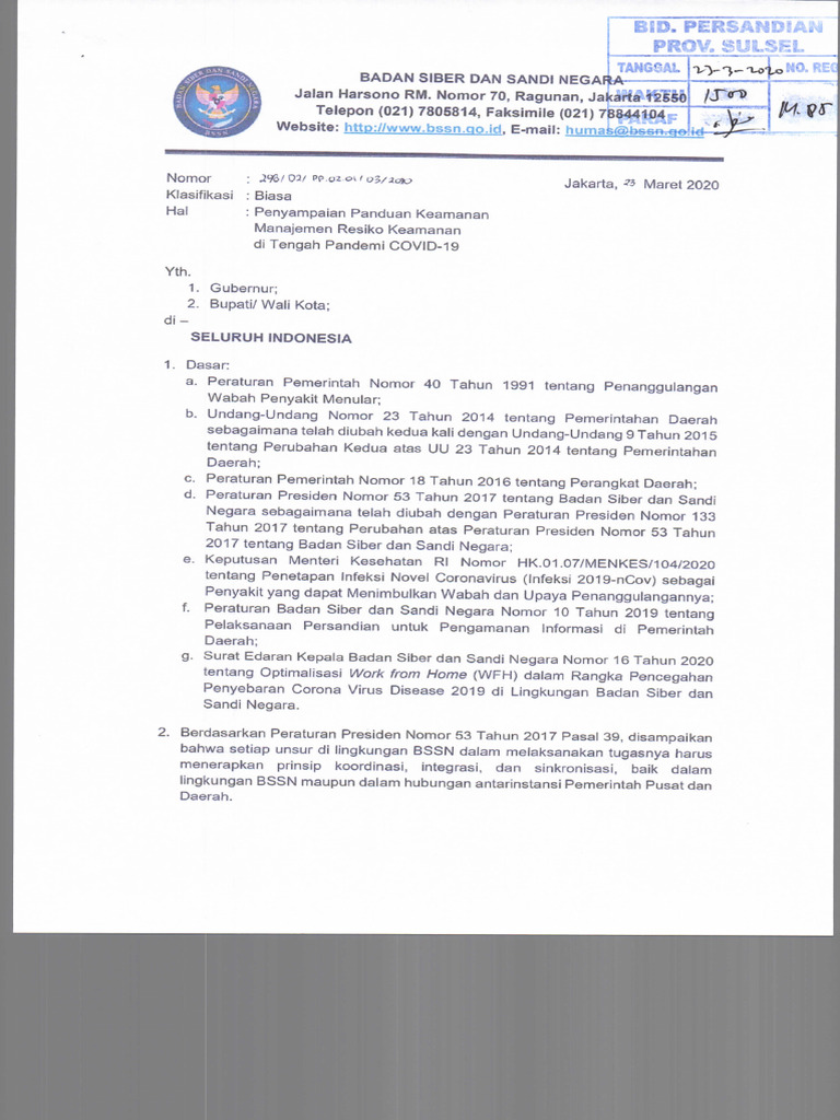 298 - D2 - PP 02 01 - 03 2020 Penyampaian Panduan Keaamanan Manaj Resiko Man Di TNGH Pandemi ...