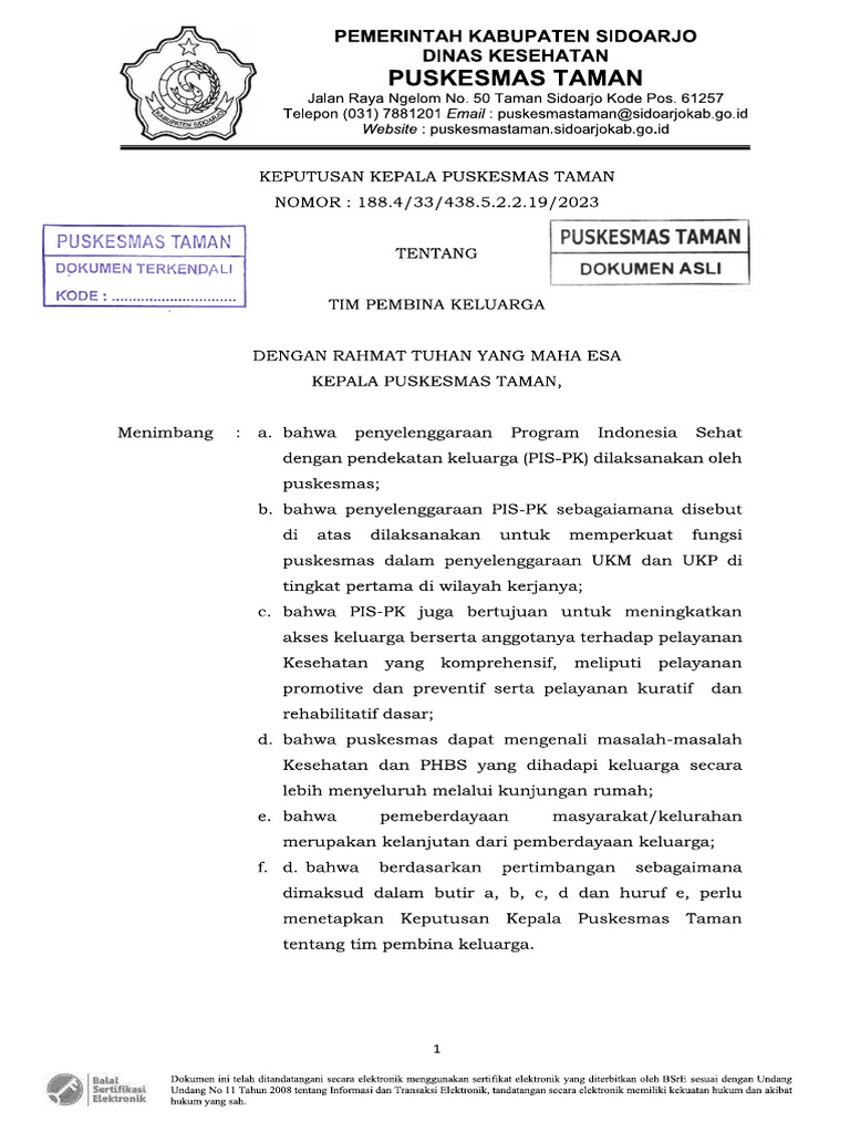 SK Tim Pembina Keluarga | PDF
