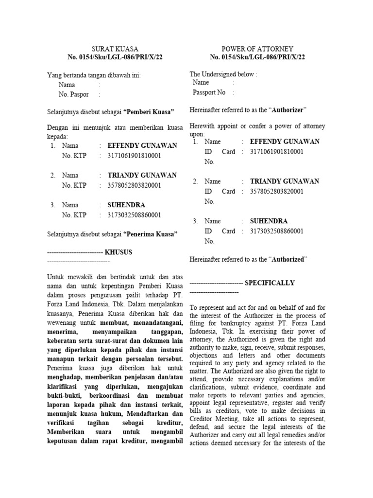 Power of Attorney Forzaland-2 | PDF