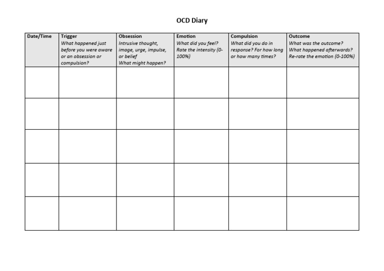 OCD Diary | PDF