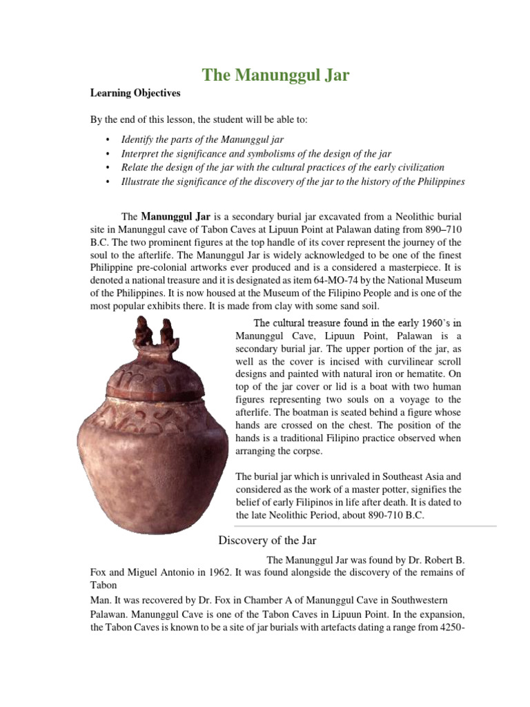 Significance of the Manunggul Jar | PDF | Social Science