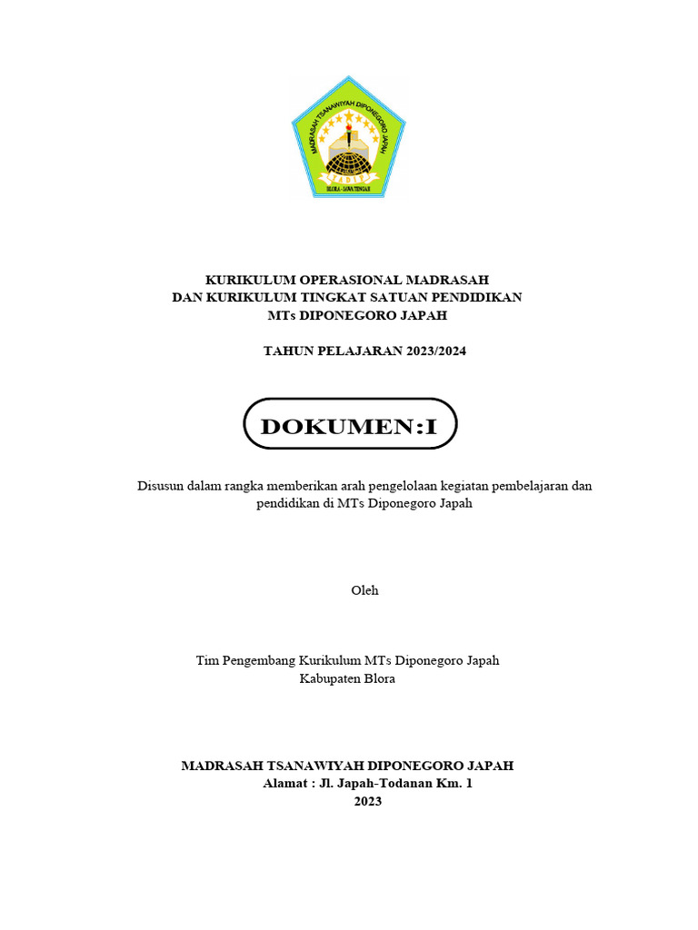 Kom Mts Diponegoro Japah Revisi 4-11-2023 Dok1 | PDF