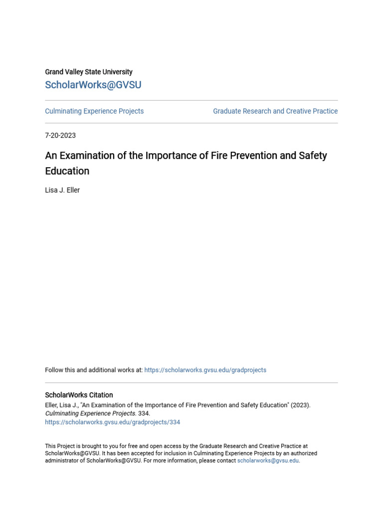 An Examination of The Importance of Fire Prevention and Safety Ed | PDF ...