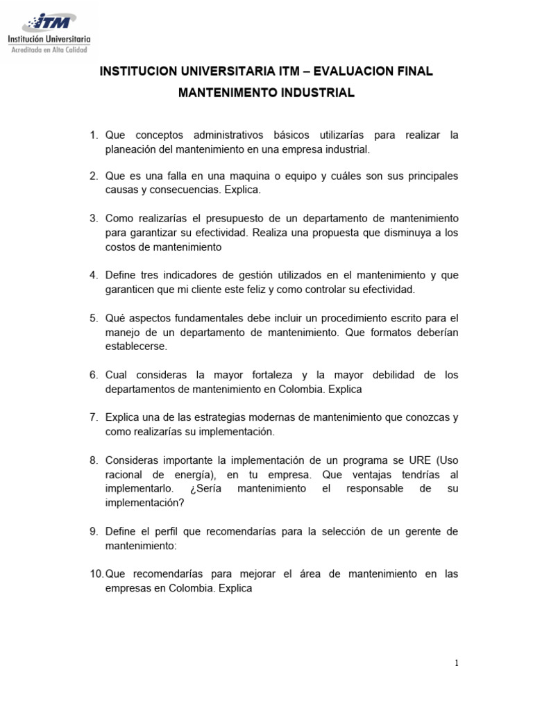 2022-1 Itm Examen Final | PDF