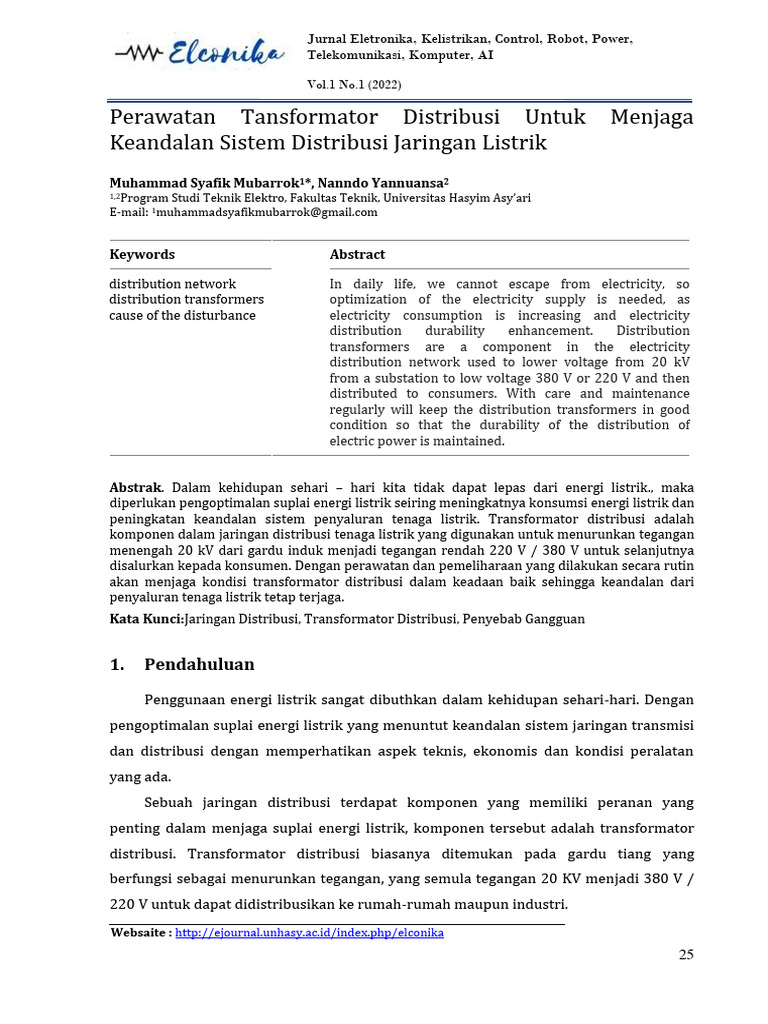 Perawatan Transformator Distribusi Listrik | PDF | Sains & Matematika