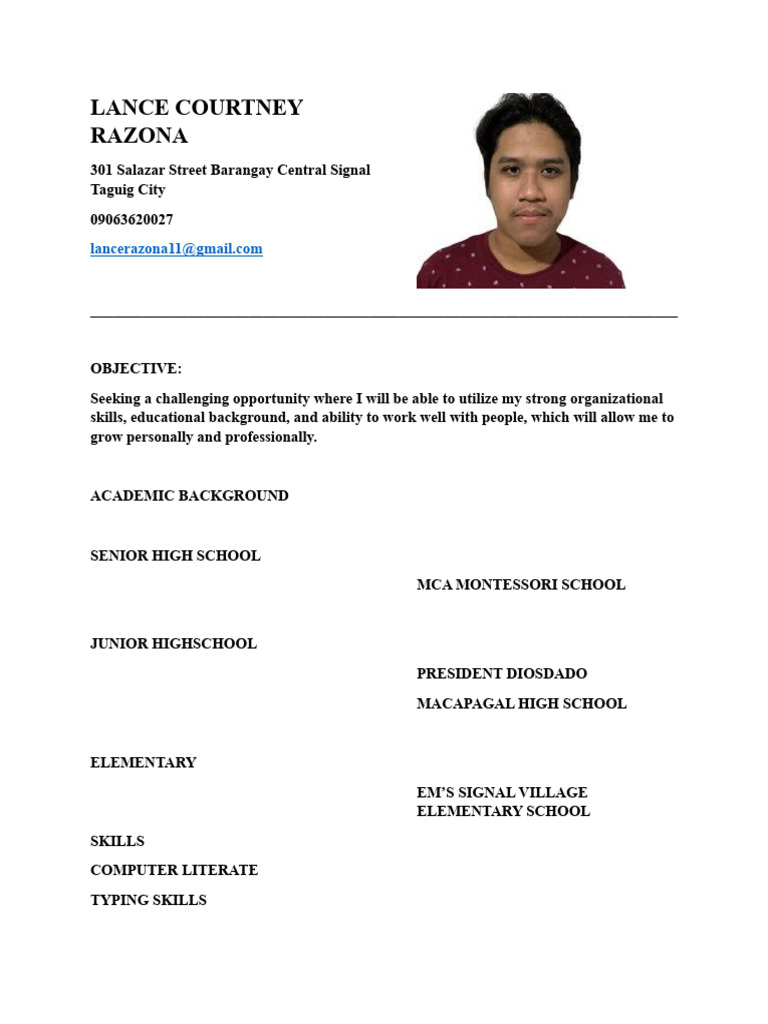 Lance Courtney Razona | PDF