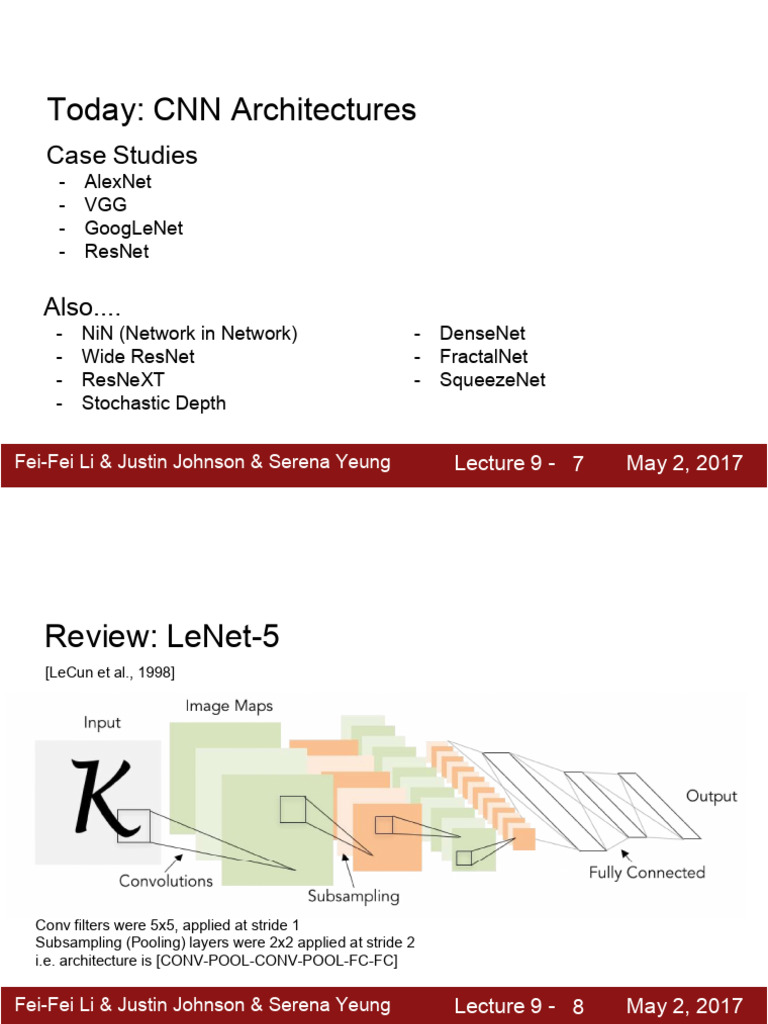 CNN Architectures-Stanford-Small Size | PDF | Computational Neuroscience | Applied Mathematics