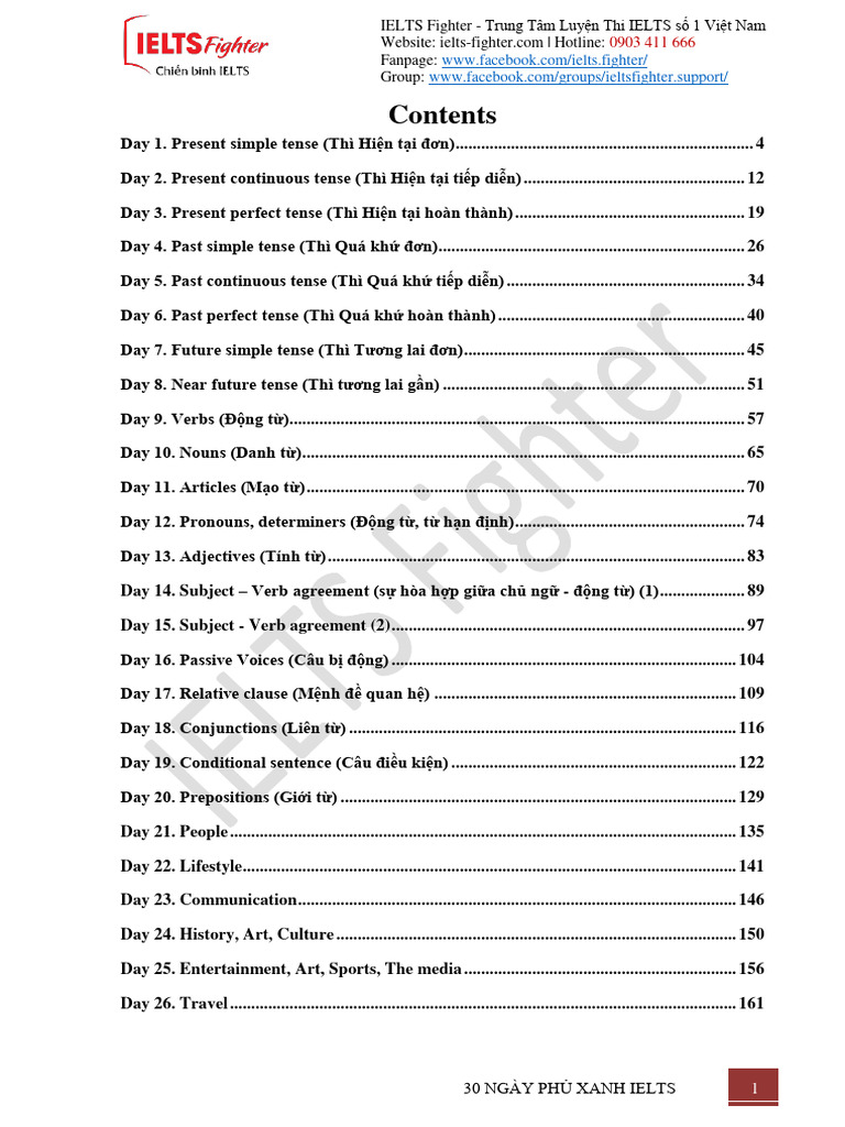 30 Ngày PH Xanh IELTS - IELTS Fighter | PDF
