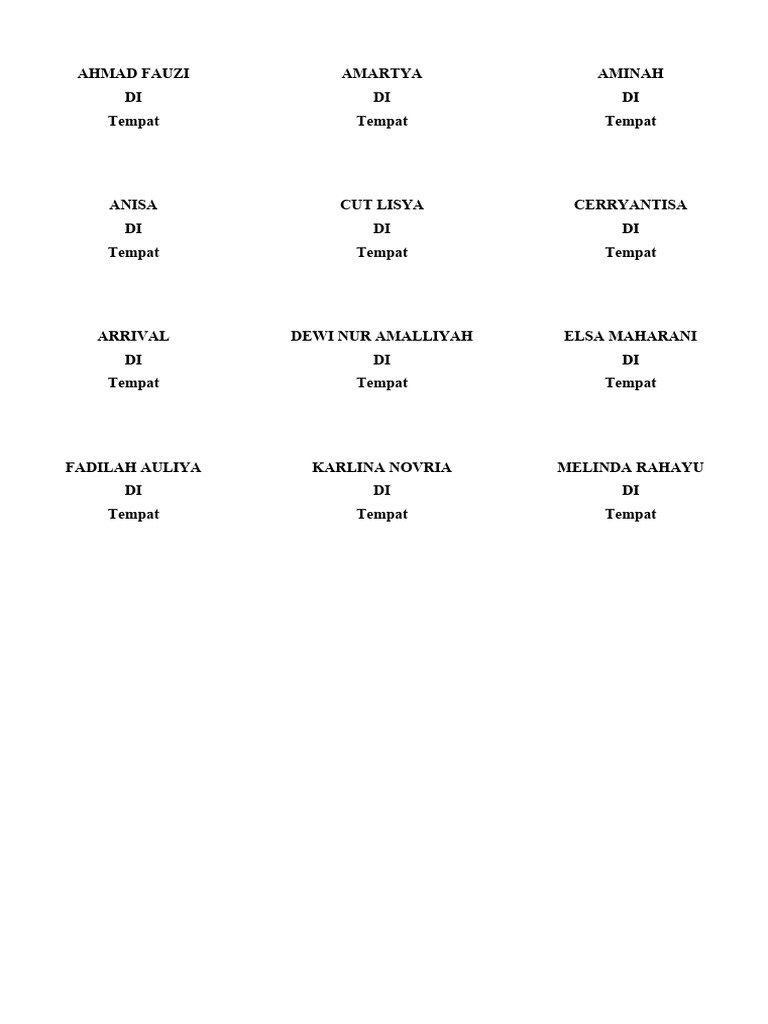 Word Label Undangan | PDF