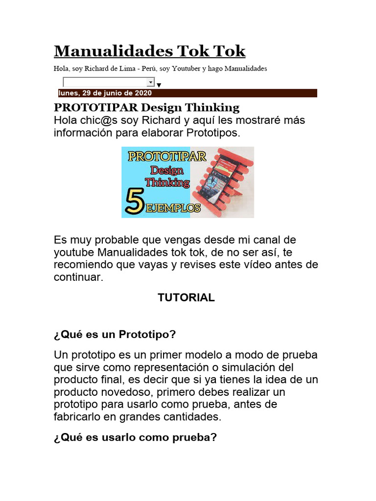 PROTOTIPAR Design Thinking | PDF