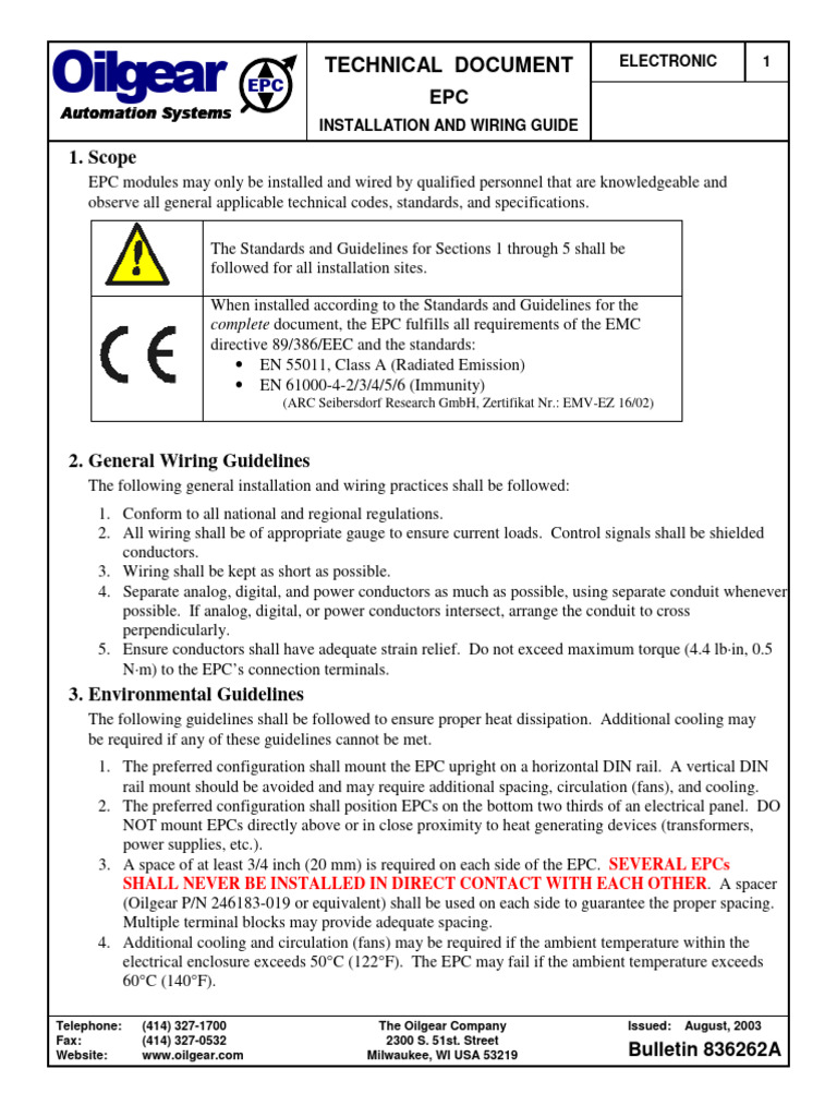 EPC Installation and Wiring Guide 836262a | PDF | Electrical Wiring ...