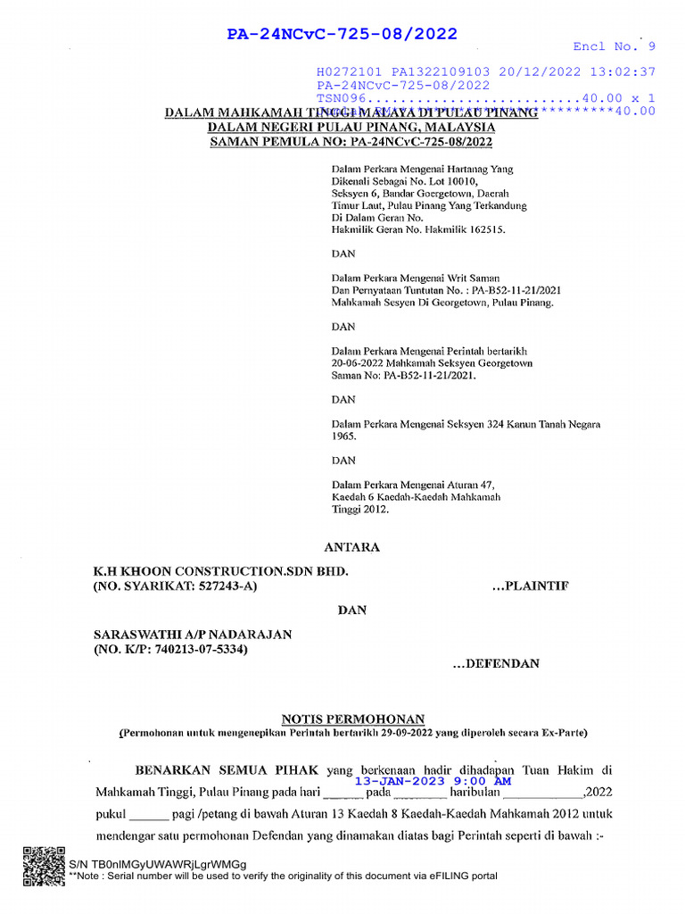 Notis Permohonan 725-082022 +@002 | PDF