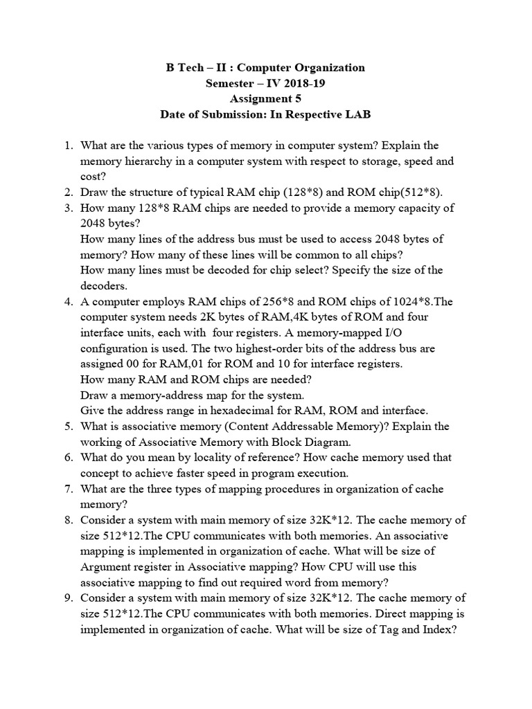 Assignment 5 | PDF | Cpu Cache | Computer Data Storage
