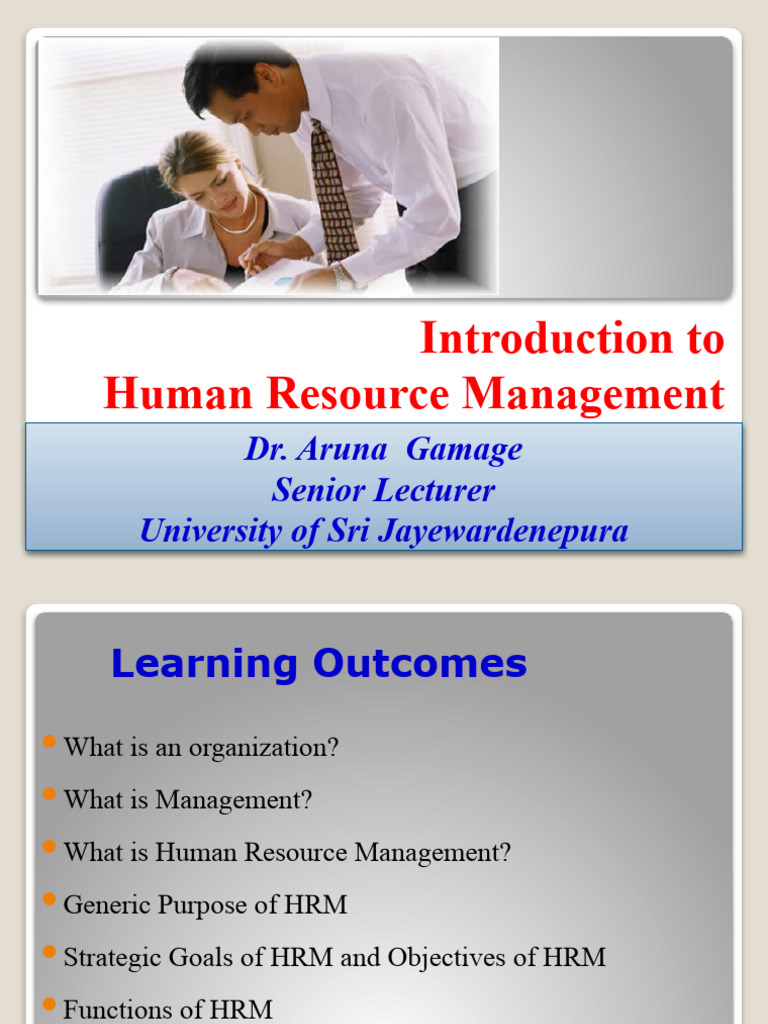 Session 1 Introduction To HRM | PDF | Human Resource Management ...