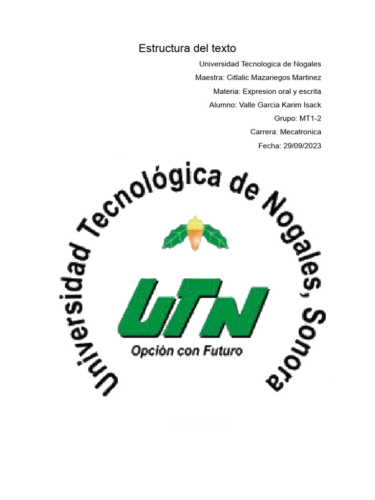 Estructura Del Texto | PDF | Predicado (Gramática) | Verbo