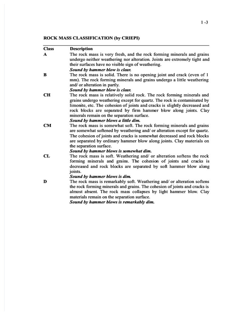Rock Mass Classification Overview | PDF | Weathering | Earth Sciences
