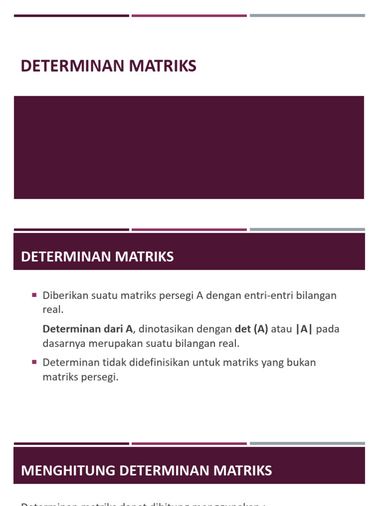 Determinan Matriks E | PDF
