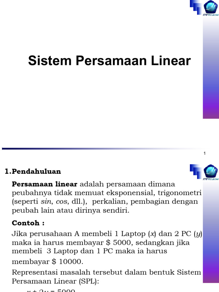 Solusi Sistem Persamaan Linear | PDF